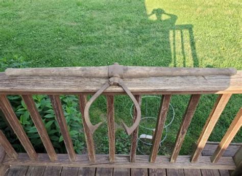 Vtg Antique 2 Man Log Wood Ice Lifting Carrier Hook Tongs Old Country