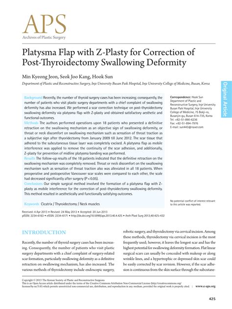 Pdf Platysma Flap With Z Plasty For Correction Of Post Thyroidectomy