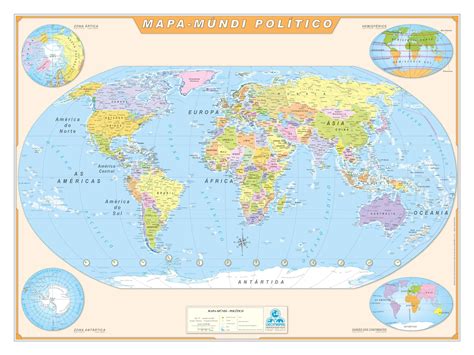 Mapa Mundi Político Ref 111 Formato 120 X 090m Geo Mapas