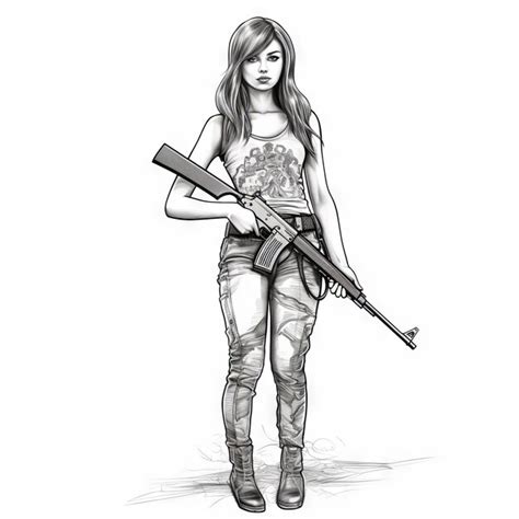 Premium Ai Image A Black And White Sketch Of A Beautiful Woman