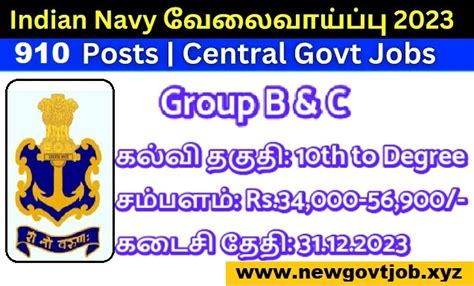 Indian Navy Recruitment 2023 Apply Group B And C Posts New Govt Job