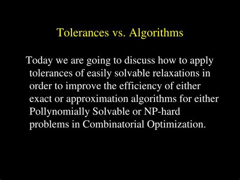 Ppt Extremal Values Of Tolerances In Combinatorial Optimization