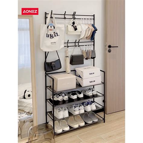 Jual AONEZ Rak Gantungan Baju Stand Hanger Rak Sepatu Penyimpanan Jaket Topi Rak Jemuran Baju