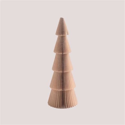 Sklum Sapin De Noël En Papier Jesper Beige De Lin Fumé 225 Cm