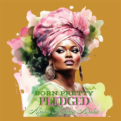 Born Pretty Pledged Alpha Kappa Alpha AKA Sorority Laptop Tumblers Mugs Journal