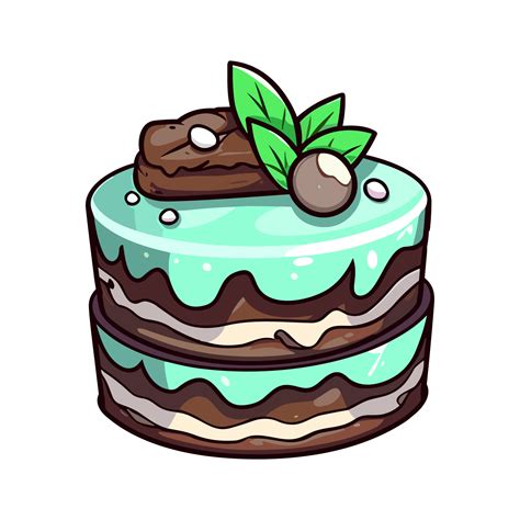 013 Chocolate Mint Cake Sticker Cool Colors And Kawaii Clipart