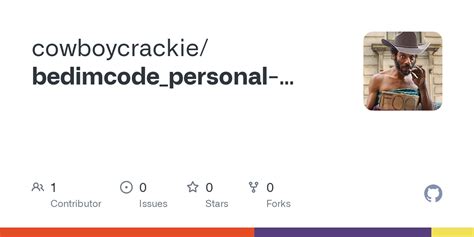 Github Cowboycrackie Bedimcode Personal Portfolio