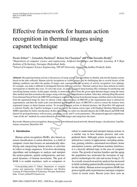 Pdf Effective Framework For Human Action Recognition In Thermal