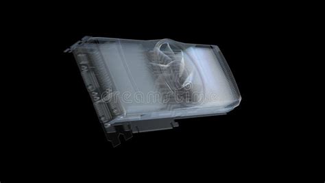 Computer Graphic Video Card In X Ray On A Black Background Stock