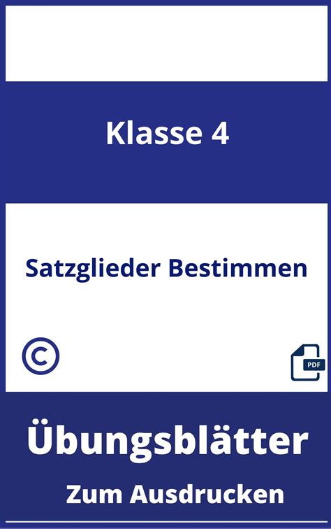 Übungsblätter Satzglieder 5 Klasse
