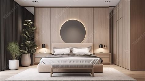 3d Rendered Bedroom With Wooden Furnishings And Inviting Atmosphere