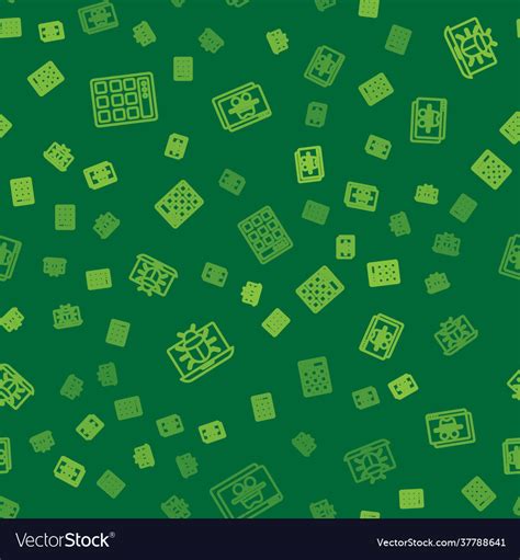 Set Line Password Protection System Bug Monitor Vector Image