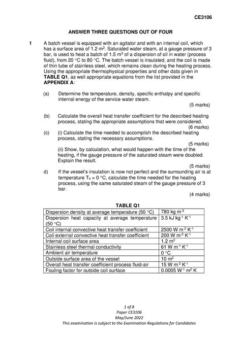 CE3106 Exam 2022 Exam 1 Of 8 Paper CE May June 2022 ANSWER THREE