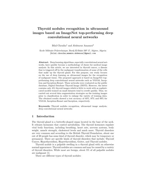 Pdf Thyroid Nodules Recognition In Ultrasound Images Based On