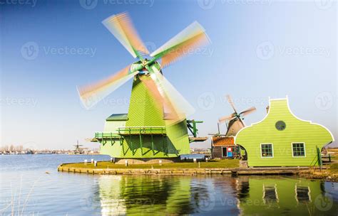 Old Dutch Mills In Motion Located In The City Of Amsterdam 9790810