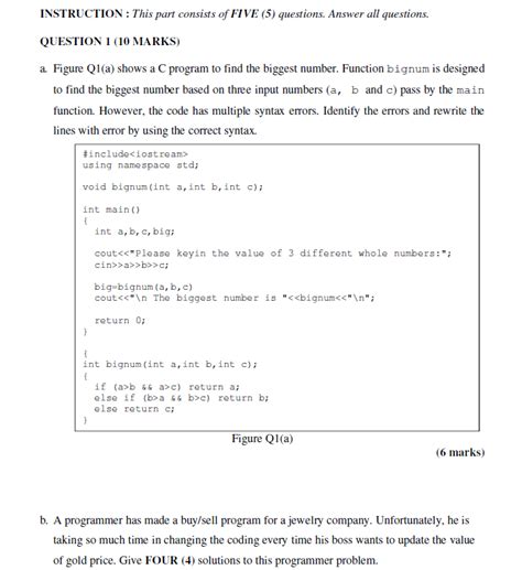 Solved INSTRUCTION This Part Consists Of FIVE 5 Chegg Com