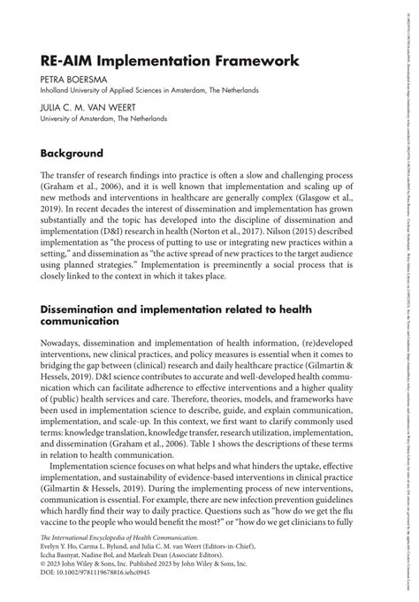 Pdf Re Aim Implementation Framework