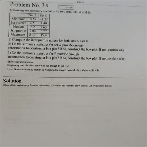 Solved HW 03 Problem No 35 1 10 Years Following Are Summary Chegg Com