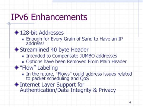Internet Protocol Version 6 Specifications Ppt Download