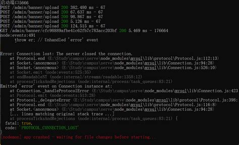 Nodejs Mysql Error Connection Lost The Server Closed The Connection