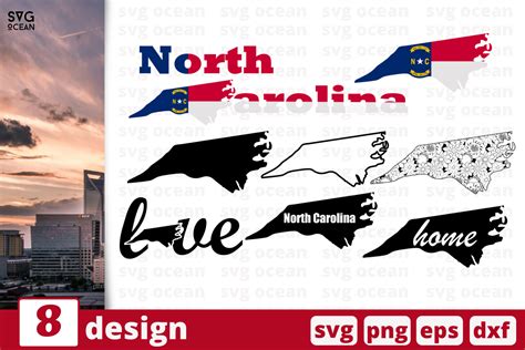 8 North Carolina Svg Bundle Map Cricut Svg By Svgocean Thehungryjpeg