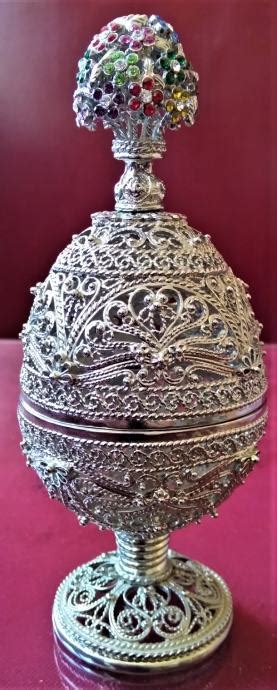 Velikonočno Jajce V Srebru Fabergéjev Stil