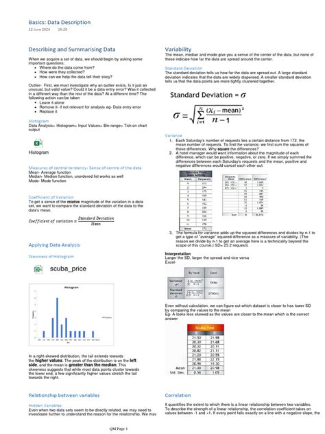 Basics Data Description Pdf Skewness Standard Deviation