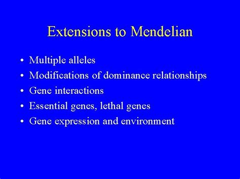 Extensions Of Mendelian Genetics Extensions To Mendelian Multiple