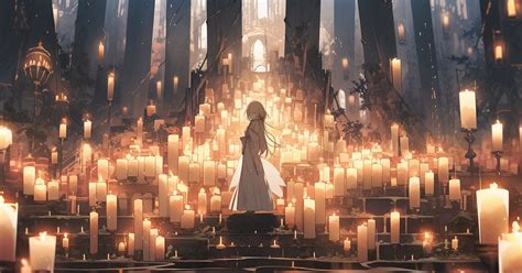 風景 蝋燭の祭壇 Bluereflectionのイラスト Pixiv
