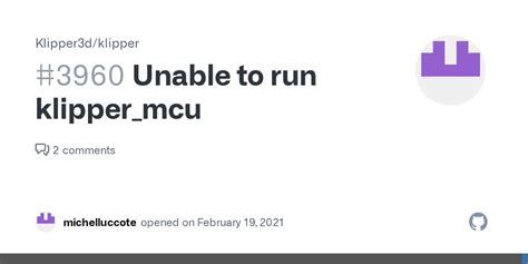 Unable To Run Klipper Mcu Issue Klipper D Klipper Github