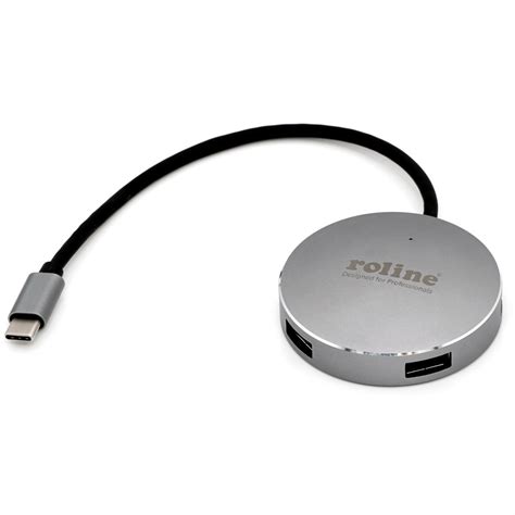 Roline Usb 32 Gen 1 Hub Rund 4fach Typ C Anschlusskabel Secomp