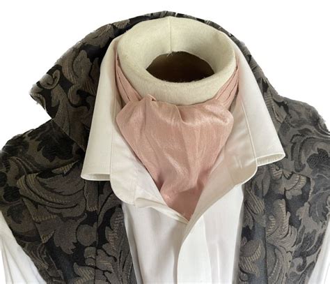Pale Pink DAY Cravat Victorian Ascot Tie Cravat Pure Dupioni SILK
