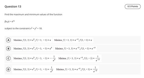 Solved Question Points Find The Maximum And Minimum Chegg