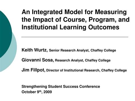 Ppt Measuring The Impact Of Learning Outcomes Powerpoint Presentation Id 3256745