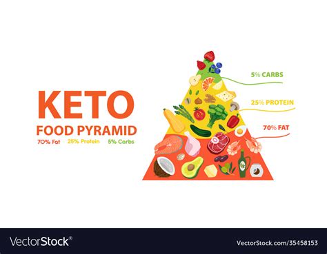 Ketogenic Diet Food Pyramid Keto Concept Vector Image