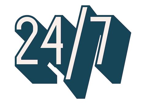24시간 기호 3d 색상 스타일 격리 프리미엄 벡터