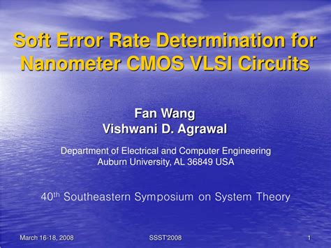 Ppt Soft Error Rate Determination In Nanometer Cmos Vlsi Circuits