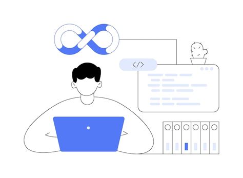 Premium Vector Collaborative Framework Abstract Concept Vector Illustration Man Programming