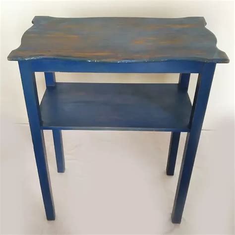 Mesa Lateral Antiga Estilo Colonial Alemão Provençal Azul à Venda Em
