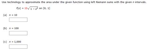 solved riemann sums use technology to approximate the area