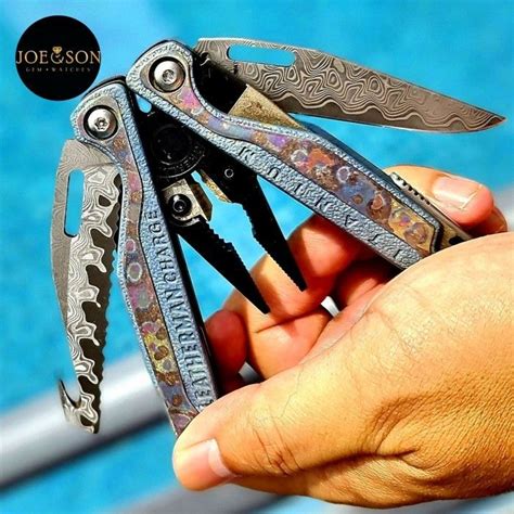 Leatherman Charge Plus TTi mod Damascus multitool knife wave surge ...