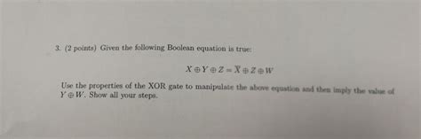 Solved Points Given The Following Boolean Equation Is Chegg