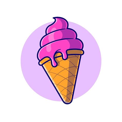 Ilustraci N De Icono De Dibujos Animados De Cono De Helado Concepto De
