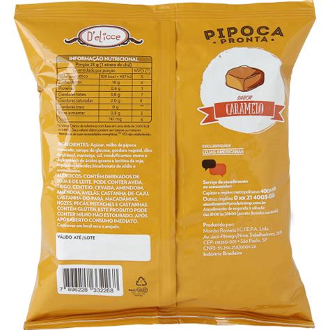 Pipoca Pronta Sabor Caramelo 70G Delicce em Promoção na Americanas