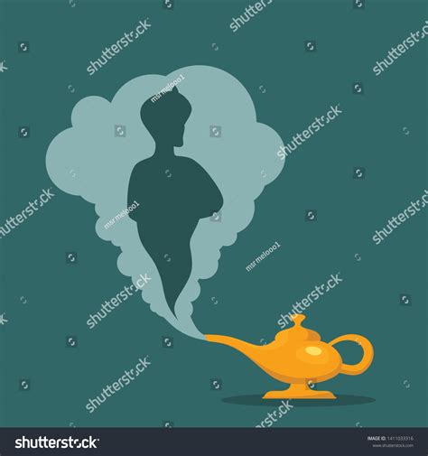 Aladdins Magic Lamp Vector Genie Magic Stock Vector Royalty Free