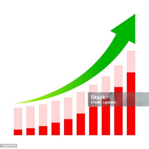 비즈니스 그래프 와 화살표 진행 녹색 차트 막대 그래프를 가리키는 흰색 녹색 화살표 이익 성공을위한 그림 다이어그램 그래프 성장