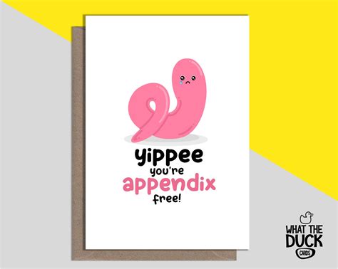 Cute And Funny Homemade Appendix Removal Card For Get Well Soon Etsy