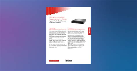 ThinkSystem DM Series Hybrid Flash Datasheet Lenovo Press