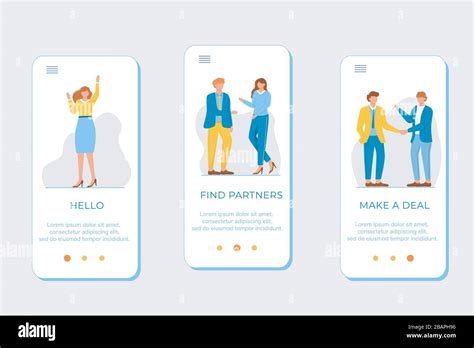 Business Partnership Onboarding Mobile App Screen Vector Template Stock Vector Image And Art Alamy