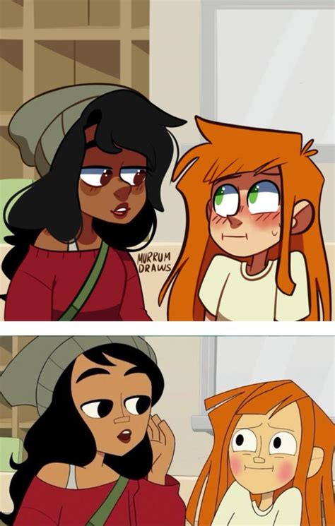 Two Cartoon Girls With Different Facial Expressions